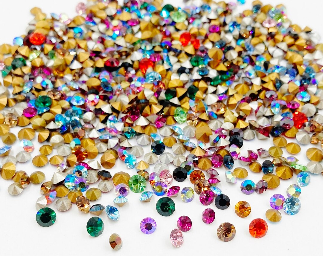 100 Vintage Swarovski Crystal 4mm. to 5mm. Rhinestones - Jewelry Repair ...