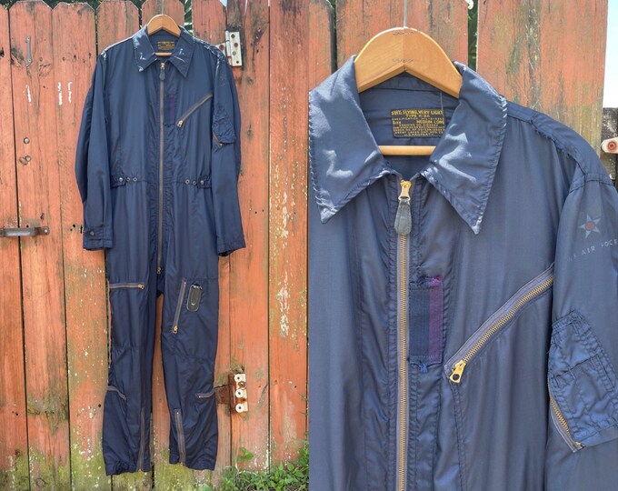 USAF K-2A Flight Suit / Navy Blue Nylon Lightweight Flight Suit / 50s ...