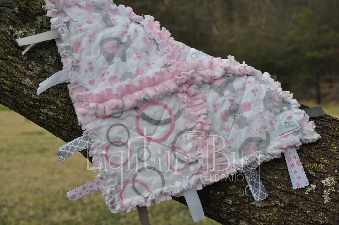 Elegant Elephant Tag Rag Blanket - Etsy