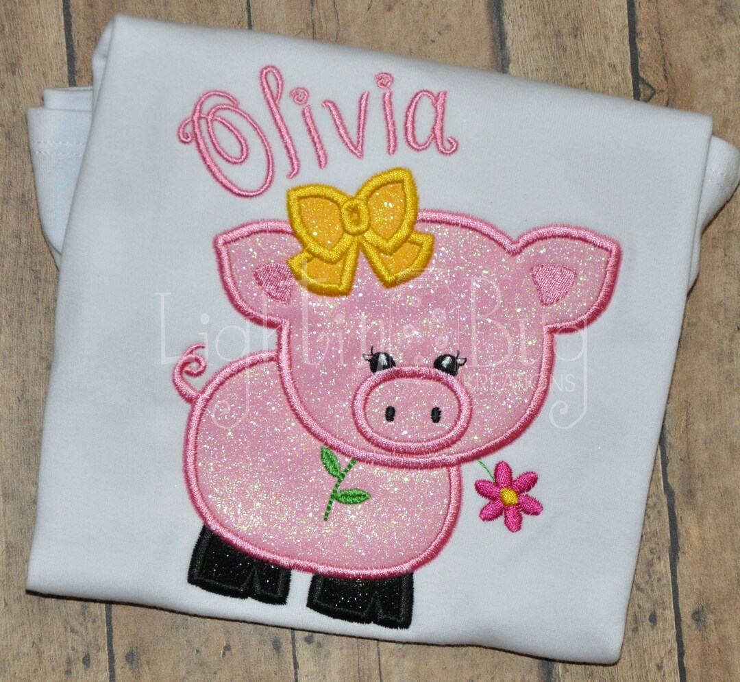 Monogrammed/personalized Pig Applique Shirt - Etsy