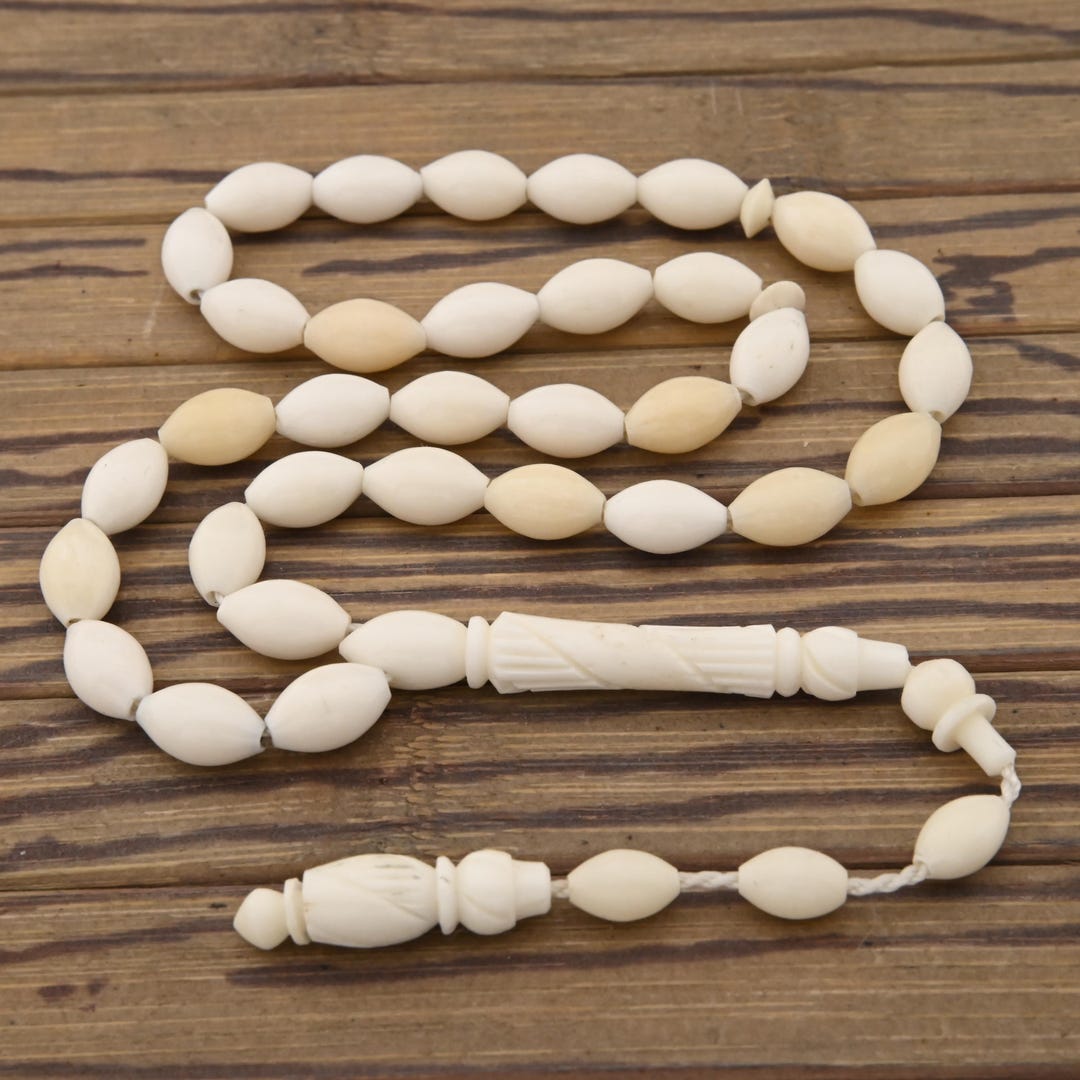 Carving Imam Camel Bone 33 Beads Islamic Prayer Beads Misbaha From ...