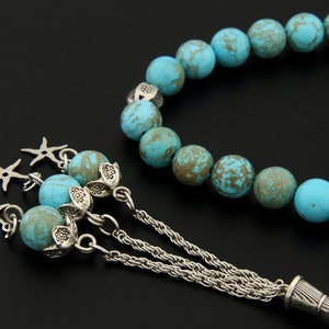 Natural Turquoise Gemstone 33 Beads Islamic Prayer Beads Misbaha From ...