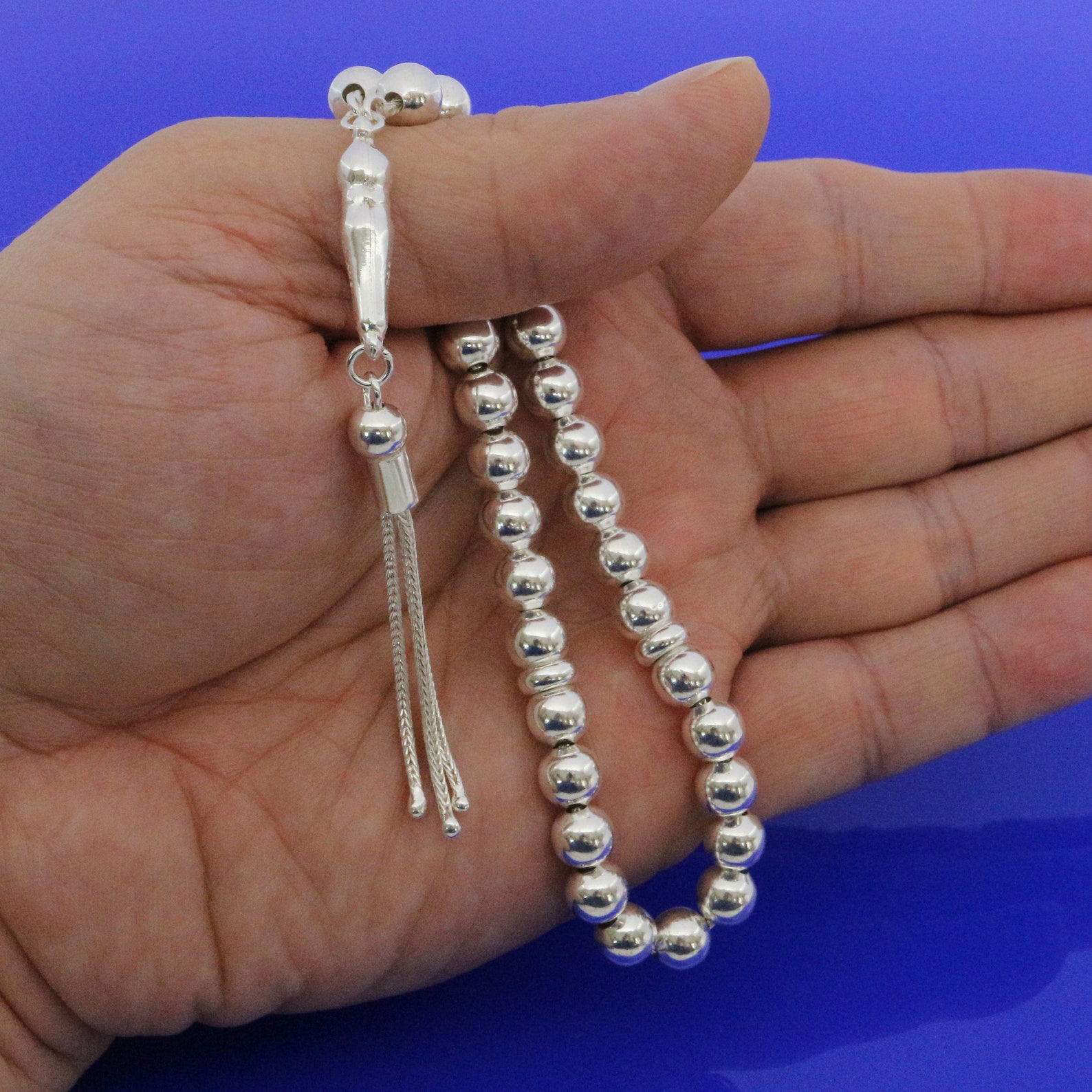 925 Sterling Silver 33 Islamic Prayer Beads Misbaha Tasbih - Etsy
