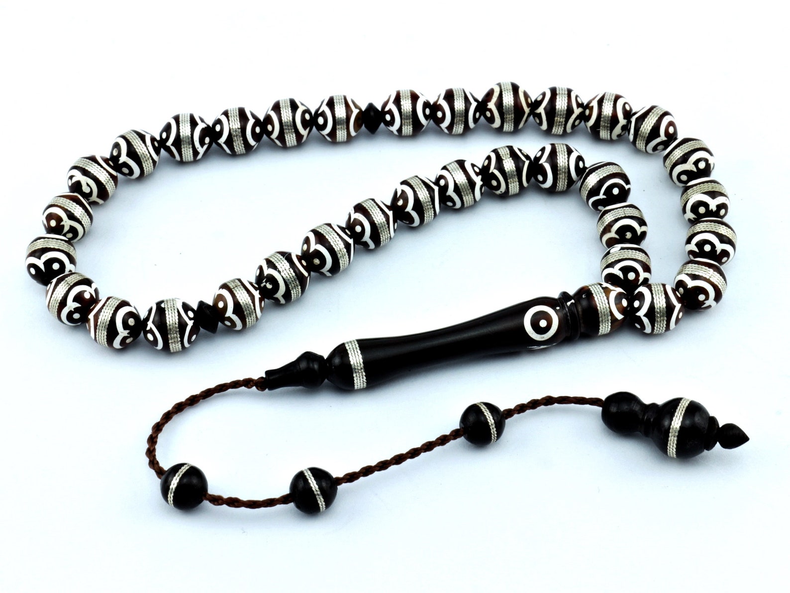925 Pure Silver Inlaid Kuka Tree 33 Islamic Prayer Beads - Etsy