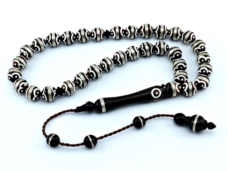 925 Pure Silver Inlaid Kuka Tree 33 Islamic Prayer Beads - Etsy