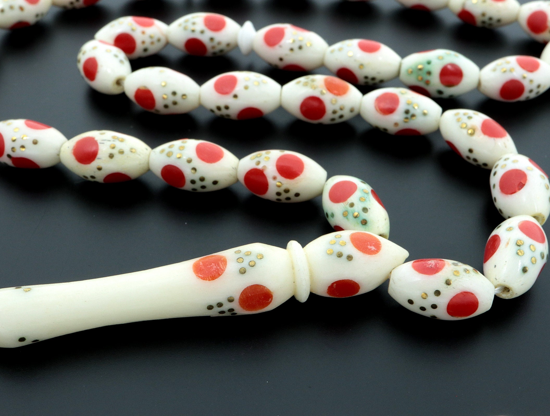 Brass Inlay Decorated Camel Bone 33 Beads Islamic Prayer Beads | Etsy