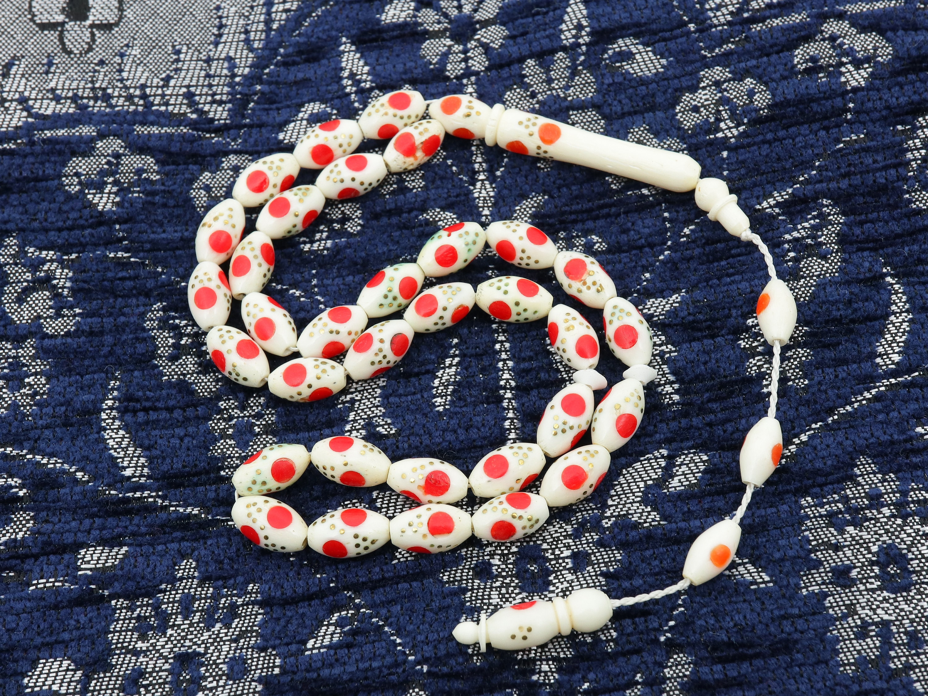 Brass Inlay Decorated Camel Bone 33 Beads Islamic Prayer Beads | Etsy