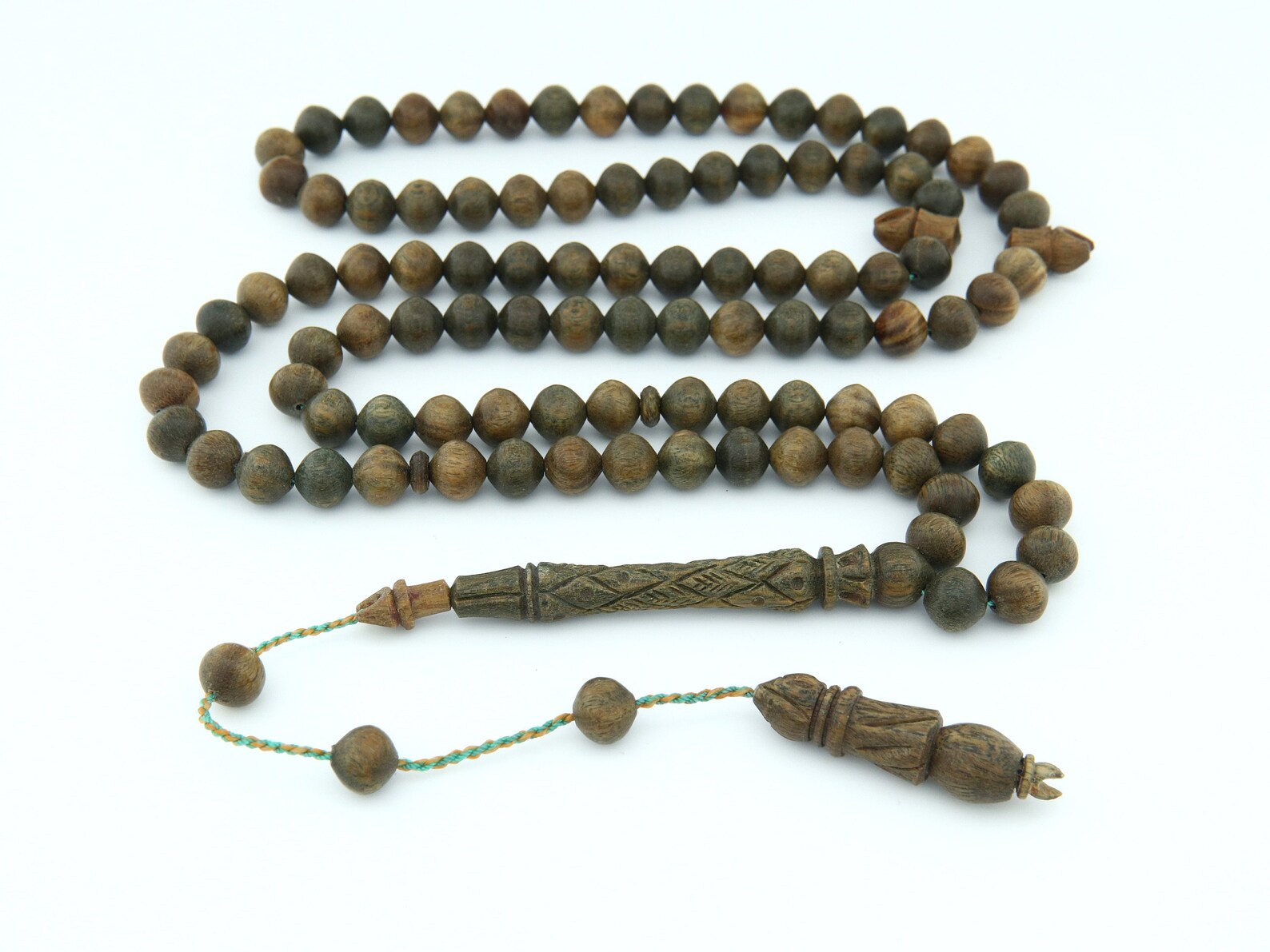 Carving and Crescent Pelesenk Rosewood Tree Natural 99 Beads Islamic ...
