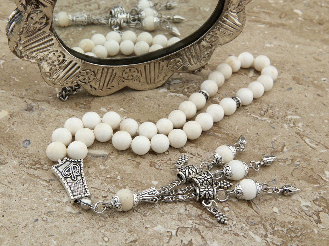 Natural Sea Shell 33 Beads Islamic Prayer Beads Misbaha From Turkey ...