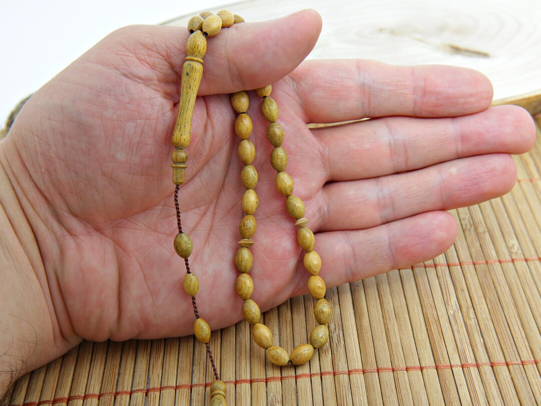 Original Real Small Pelesenk Wood Tasbih, 33 Beads Islamic Prayer Beads ...