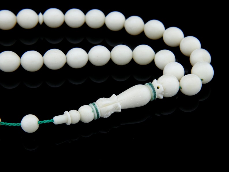 Carved Imam Camel Bone 33 Islamic Prayer Beads Misbaha Kombolo From ...
