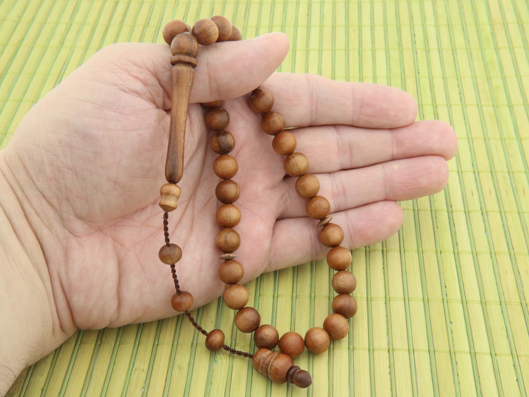 Natural Plum Tree 33 Beads Islamic Prayer Beads for Muslim Misbaha ...