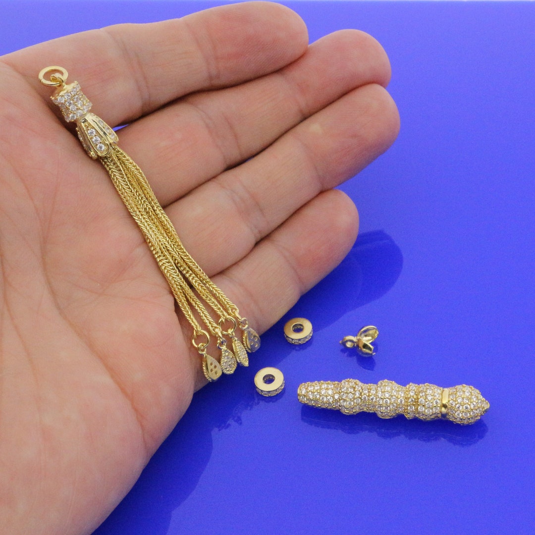 Zircon Inlay Gold Plated Design Set Accessories Imam Tassel - Etsy