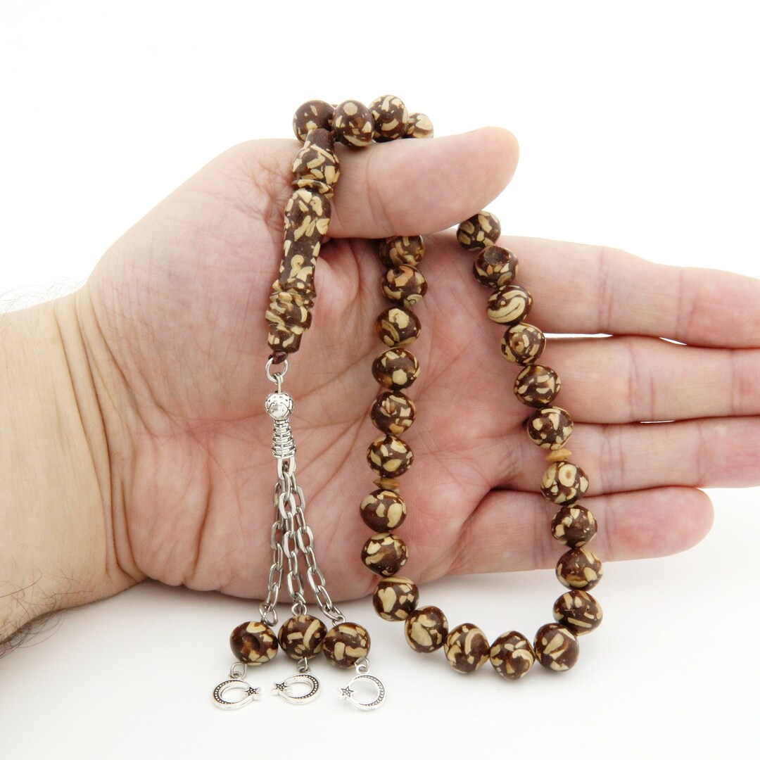 Natural Coffee Bean 33 Beads Islamic Prayer Beads for Muslim Misbaha ...