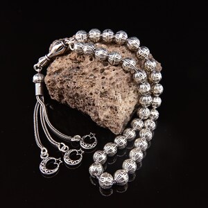 925 Sterling Silver 33 Islamic Prayer Beads Misbaha Tesbih Tasbih ...