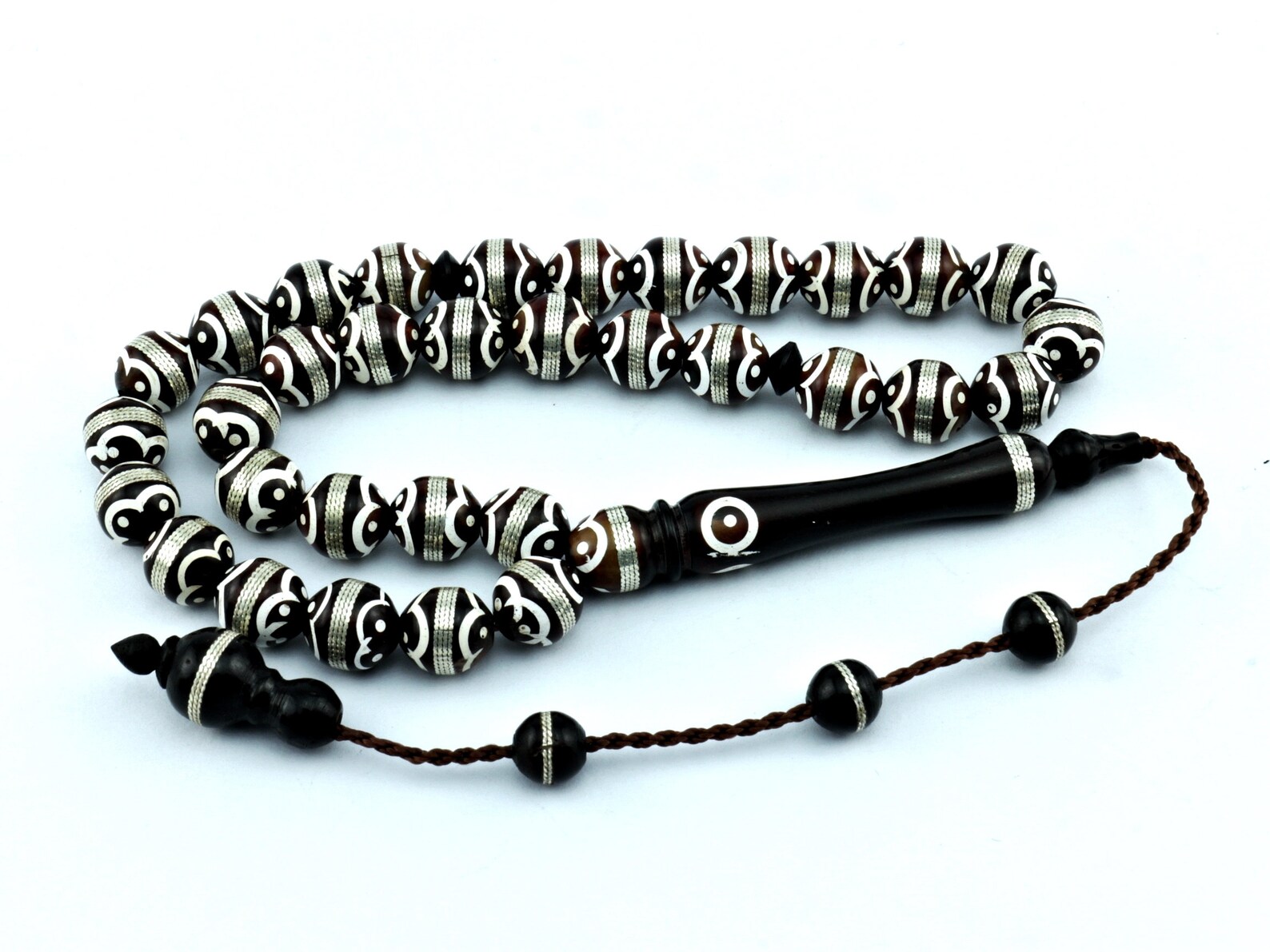 925 Pure Silver Inlaid Kuka Tree 33 Islamic Prayer Beads - Etsy