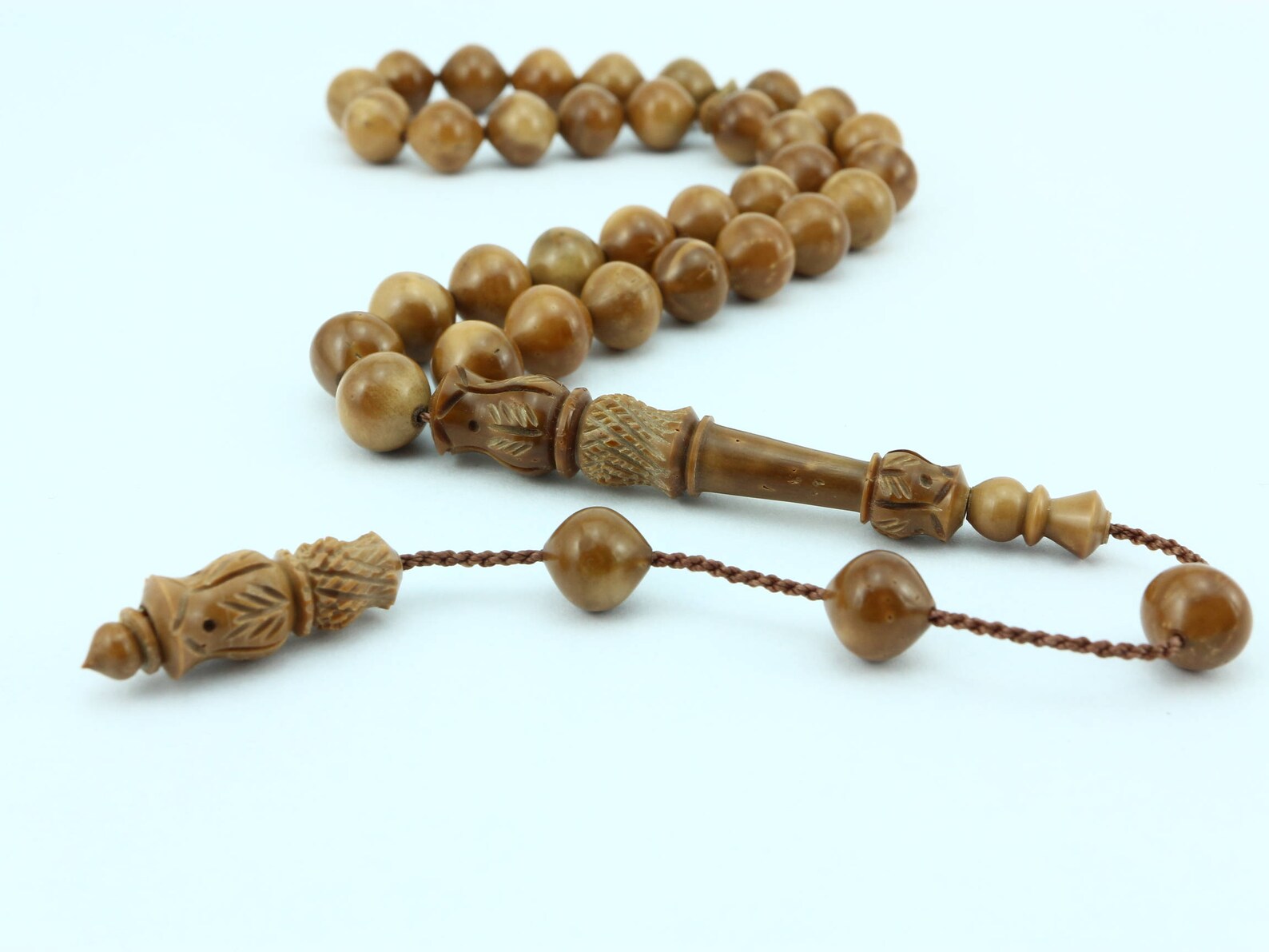 Special Carving Imam Kuka Tree Kuka 33 Islamic Prayer Beads for Muslim ...
