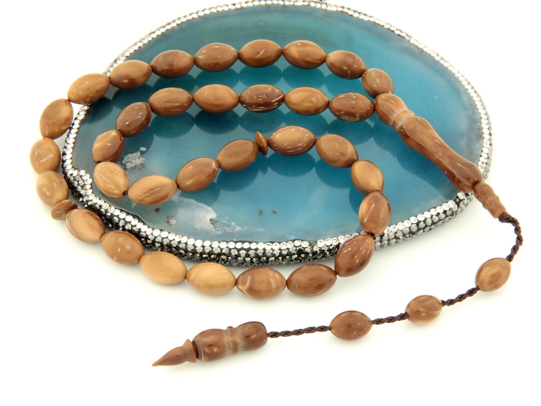 Kuka Tree Natural 33 Beads Islamic Prayer Beads for Muslim Misbaha ...