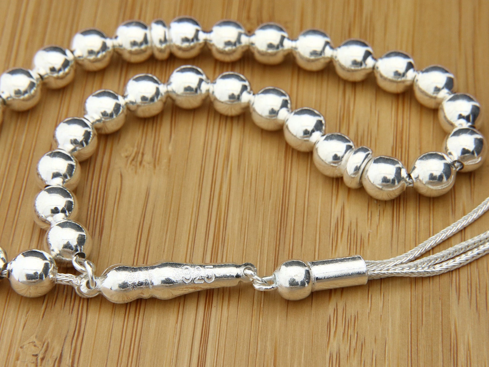 925 Sterling Silver 33 Islamic Prayer Beads Misbaha Tasbih Ottaman ...