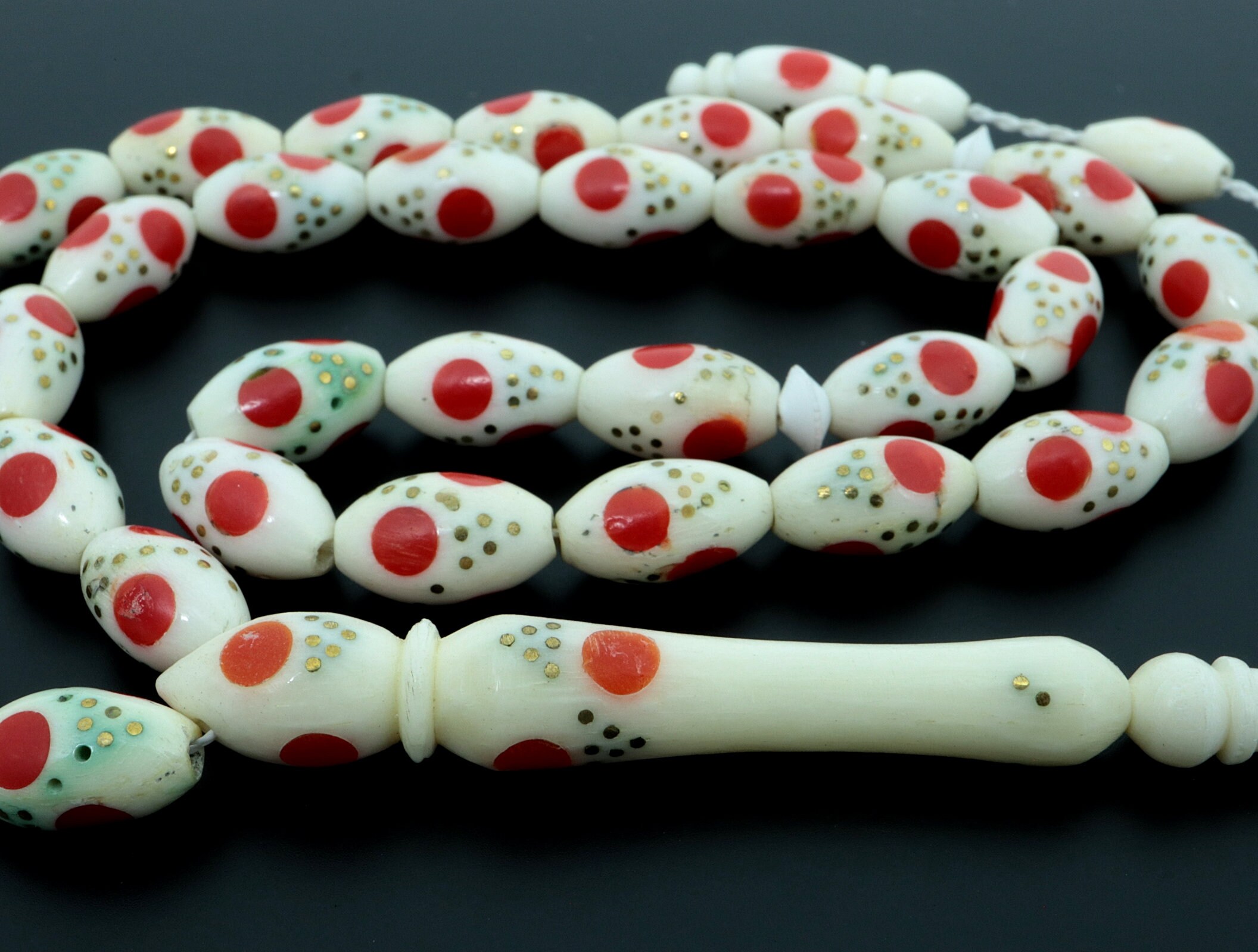 Brass Inlay Decorated Camel Bone 33 Beads Islamic Prayer Beads | Etsy