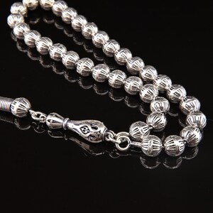 925 Sterling Silver 33 Islamic Prayer Beads Misbaha Tesbih Tasbih ...
