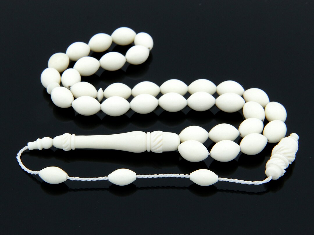 Carved Imam Camel Bone 33 Beads Islamic Prayer Beads Misbaha From ...