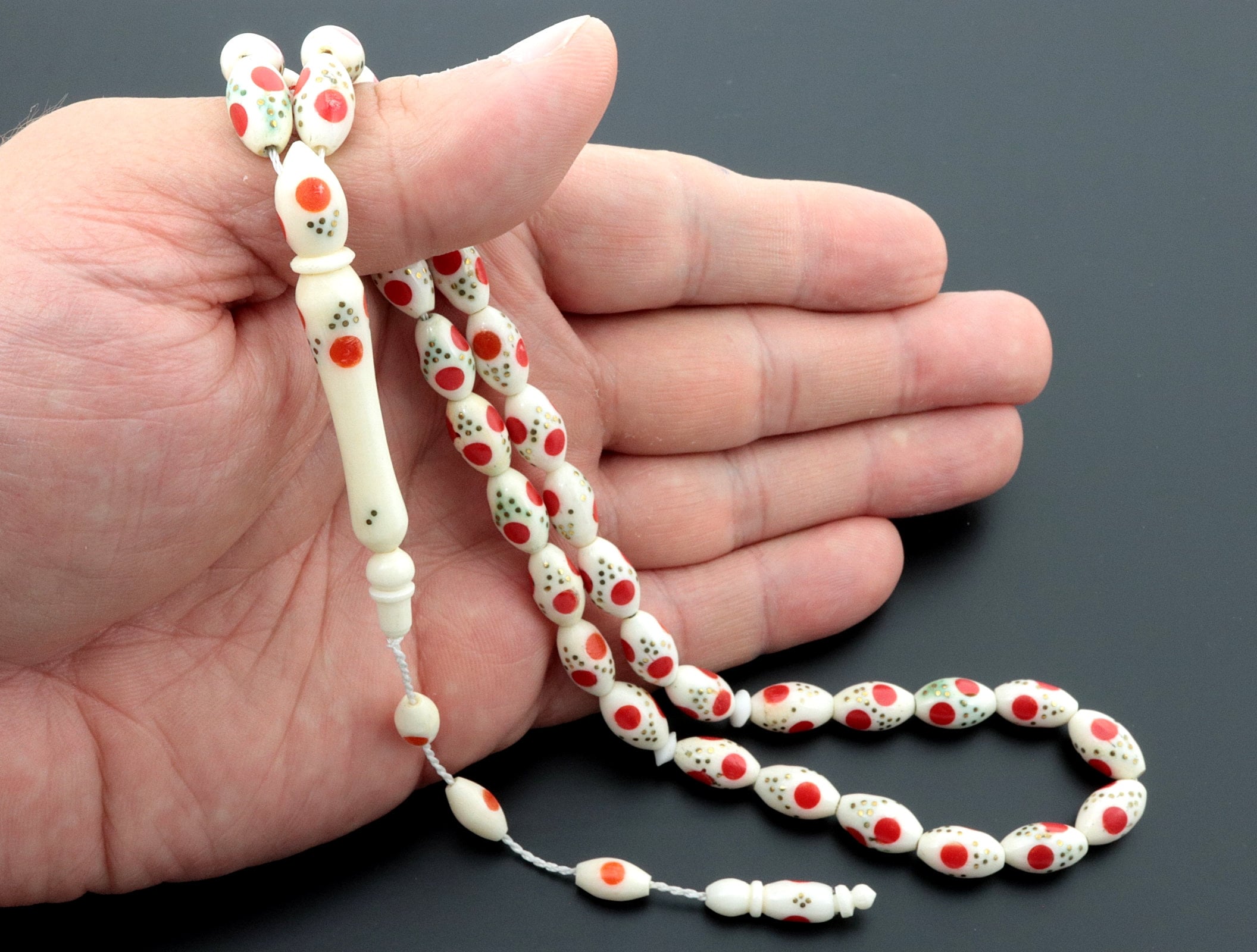 Brass Inlay Decorated Camel Bone 33 Beads Islamic Prayer Beads | Etsy