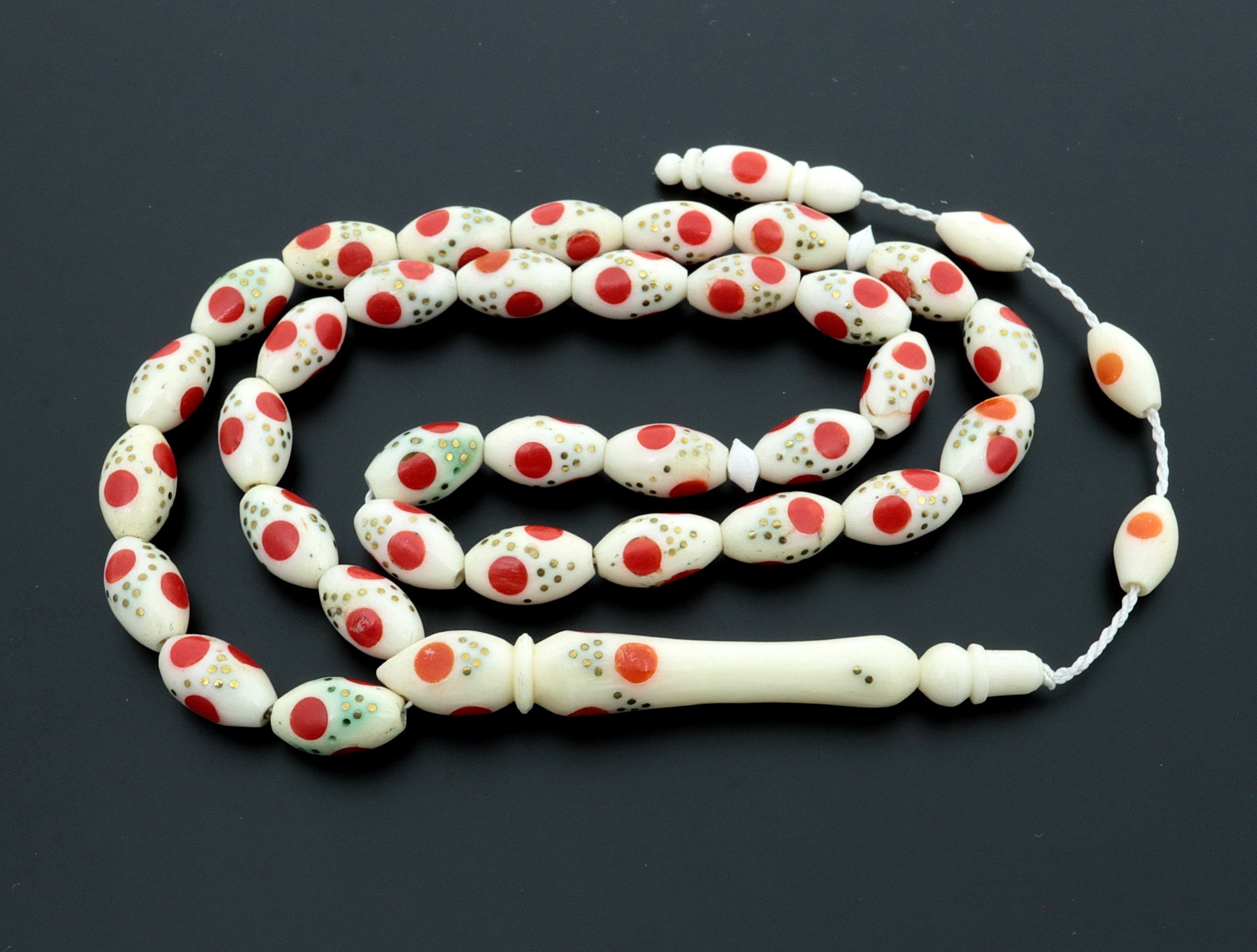 Brass Inlay Decorated Camel Bone 33 Beads Islamic Prayer Beads | Etsy