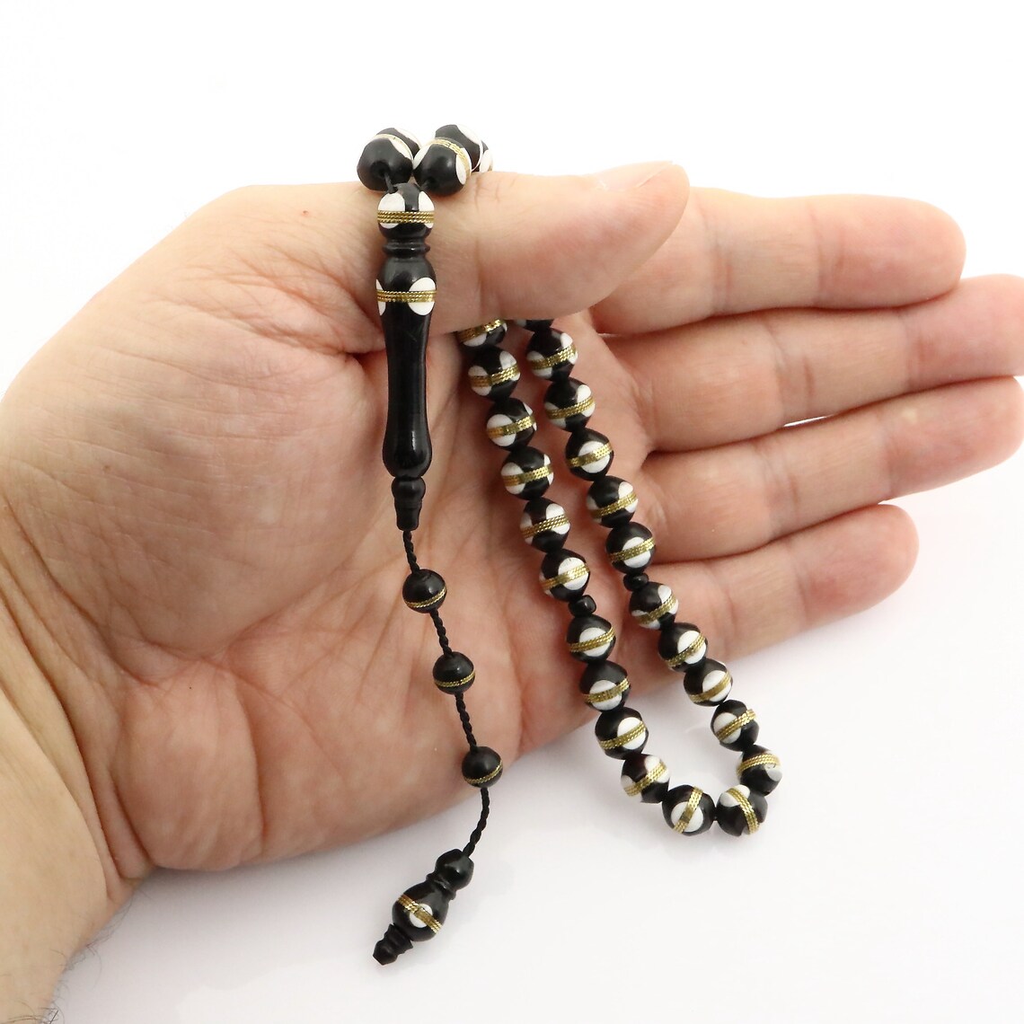 Brass Inlay Decorated Kuka Tree 33 Beads Islamic Prayer Beads | Etsy