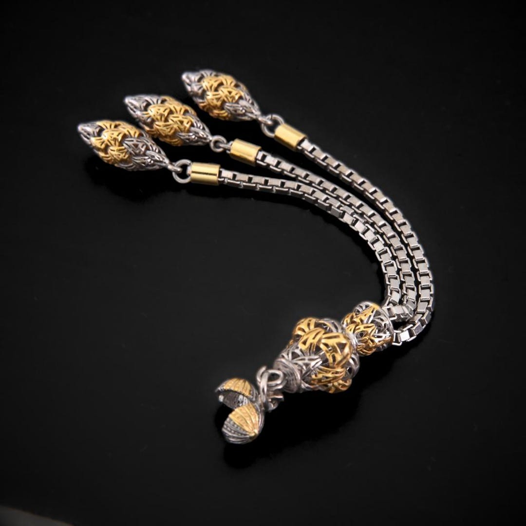 Special Partially Gold Plated 925 Silver Metal Tassel for Make Islamic ...