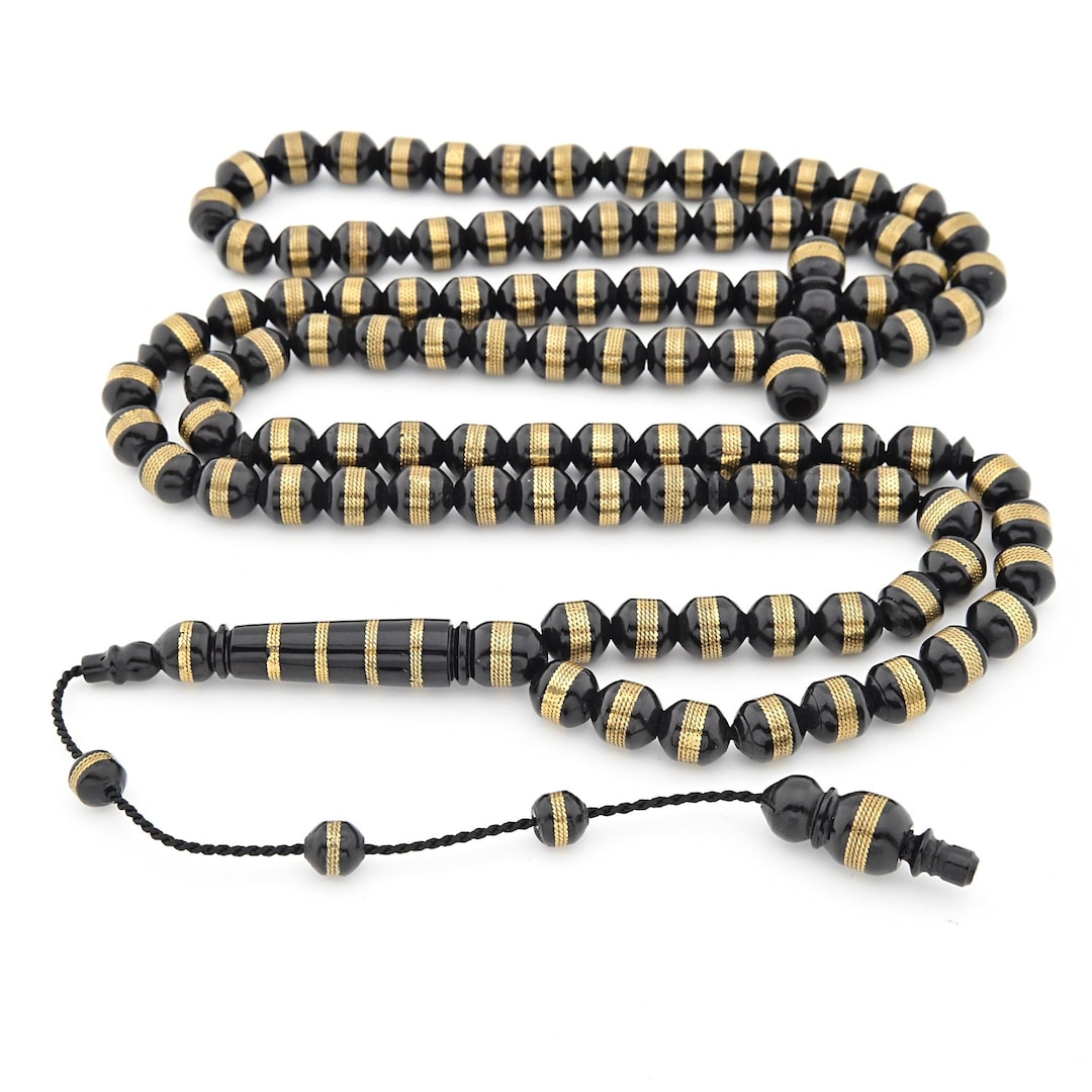 Brass Inlay Warp Kuka Tree 99 Beads Islamic Prayer Beads for Muslim ...