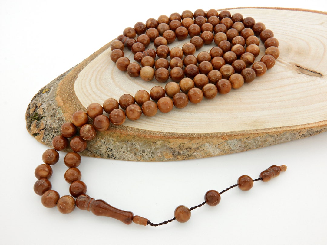 Big Natural Kuka Tree 99 Beads Islamic Prayer Beads for Muslim Misbaha ...