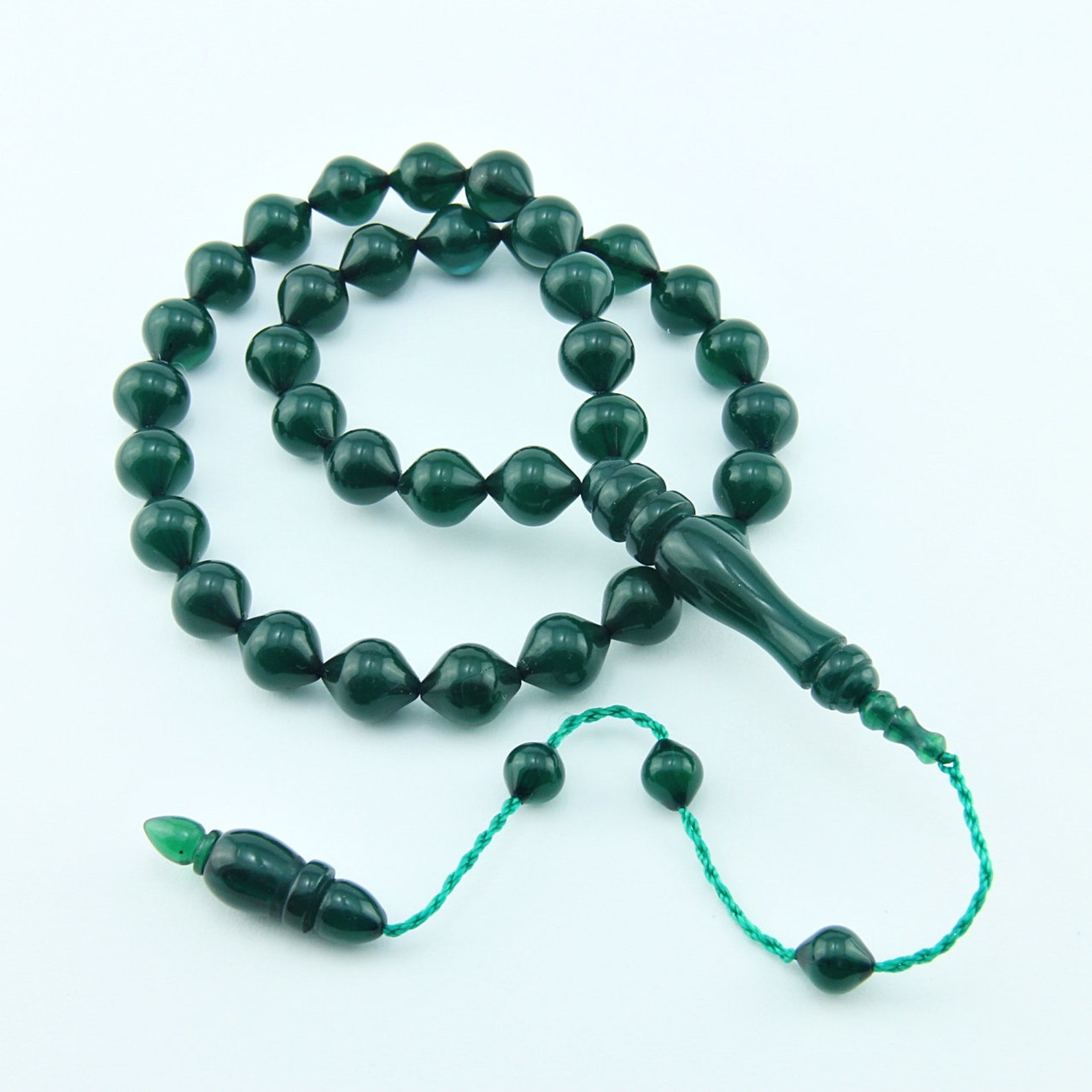 Green Color 33 Beads Islamic Prayer Beads Misbaha Rosary Kombolo 107916 ...