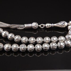 925 Sterling Silver 33 Islamic Prayer Beads Misbaha Tesbih Tasbih ...