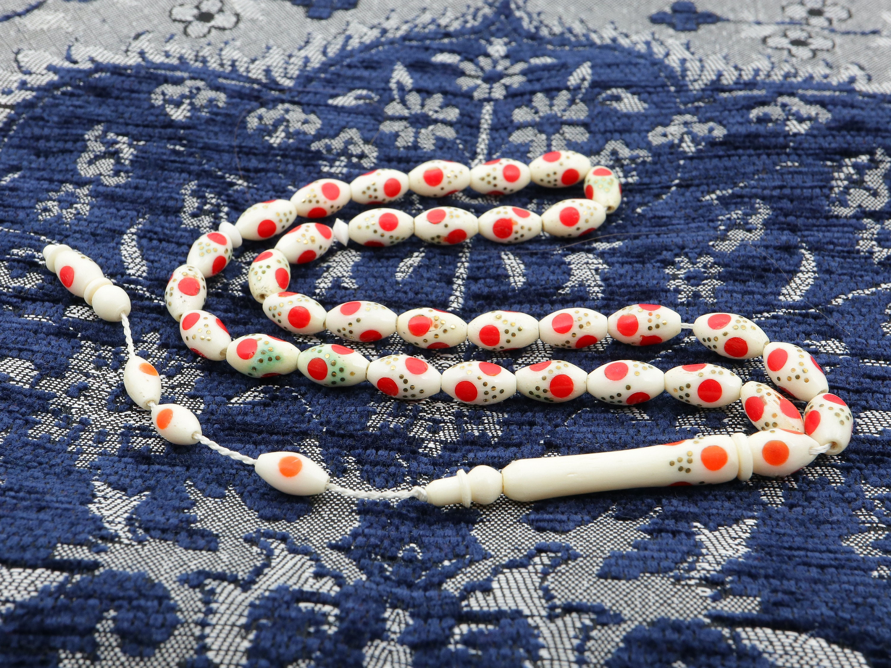 Brass Inlay Decorated Camel Bone 33 Beads Islamic Prayer Beads | Etsy