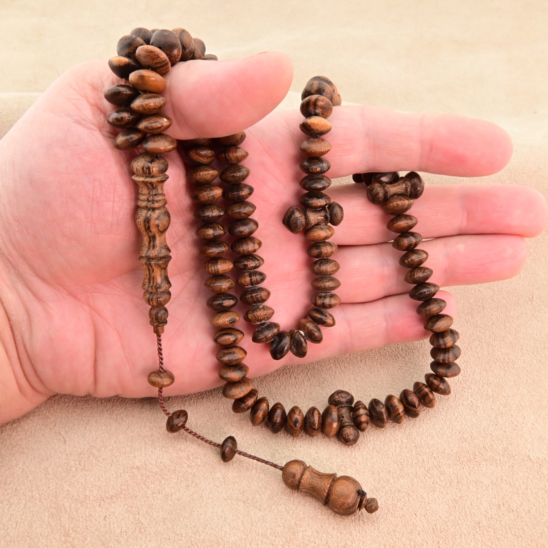 Natural Bocote Tree 100 Beads Zhikir Islamic Prayer Beads for Muslim ...