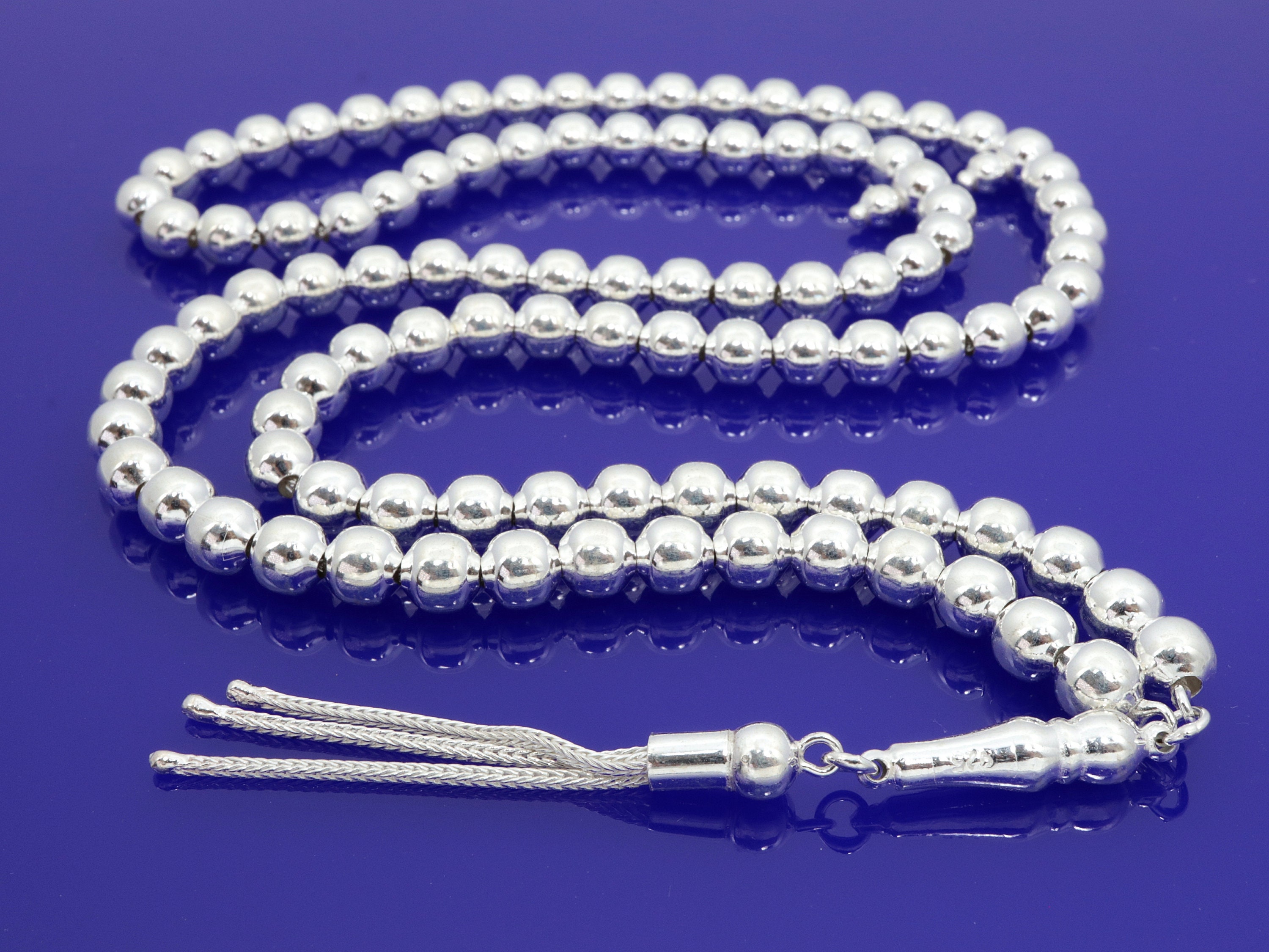 925 Sterling Silver 99 Beads Islamic Prayer Beads Misbaha | Etsy
