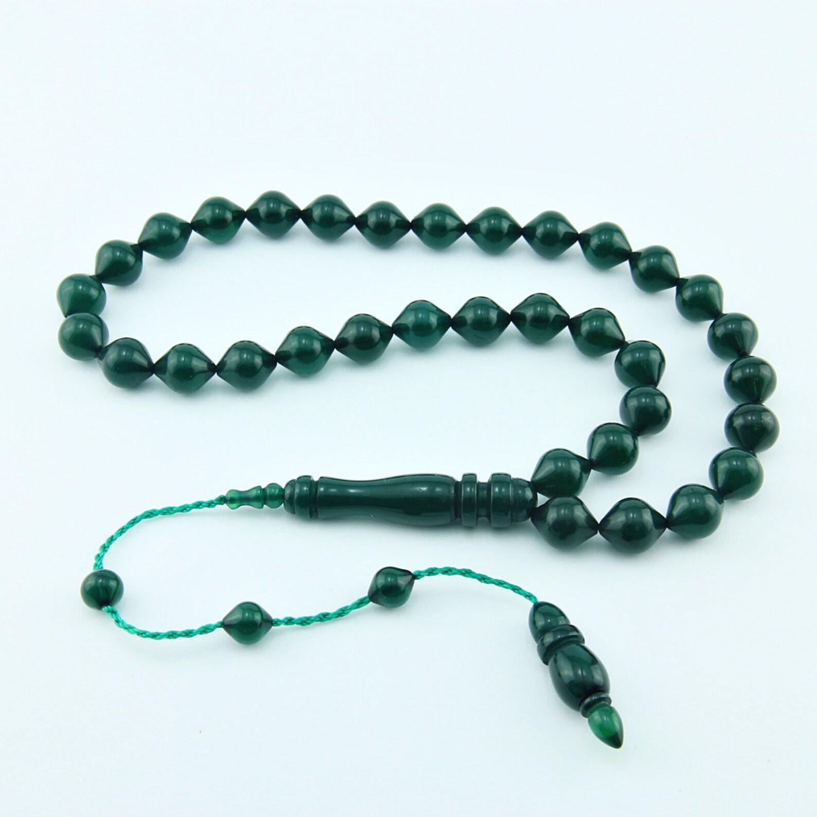Green Color 33 Beads Islamic Prayer Beads Misbaha Rosary Kombolo 107916 ...