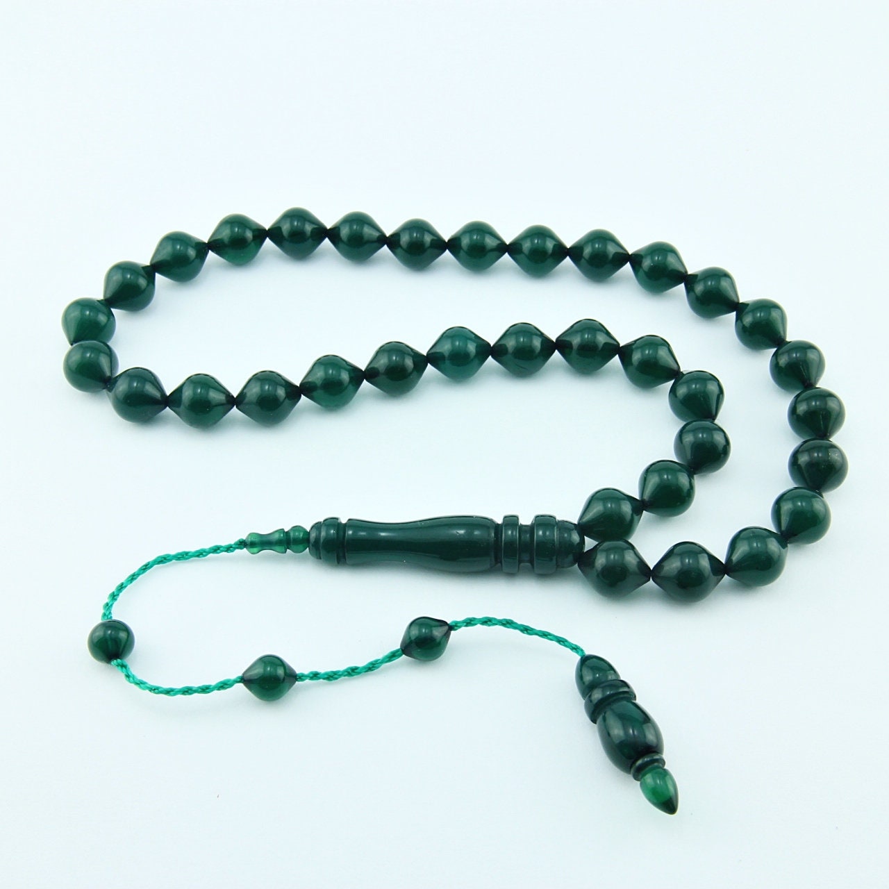 Green Color 33 Beads Islamic Prayer Beads Misbaha Rosary Kombolo 107916 ...