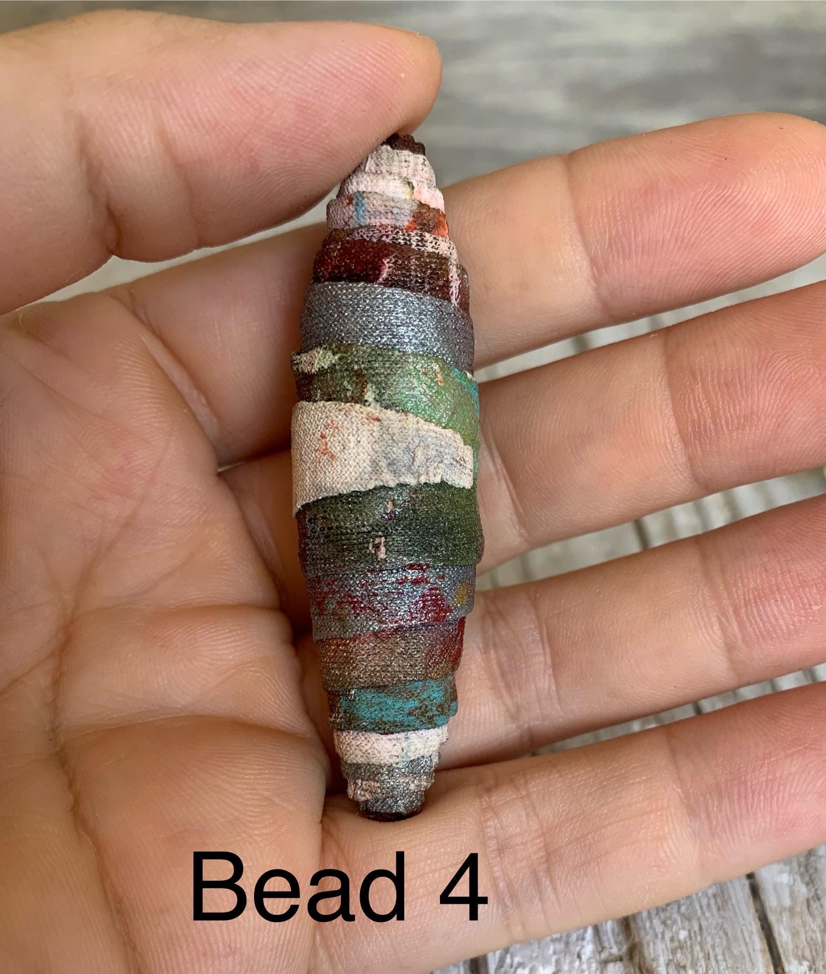 Handmade Fabric Bead, Artisan Bead, Big Fabric Bead, Hippie Boho Bead ...