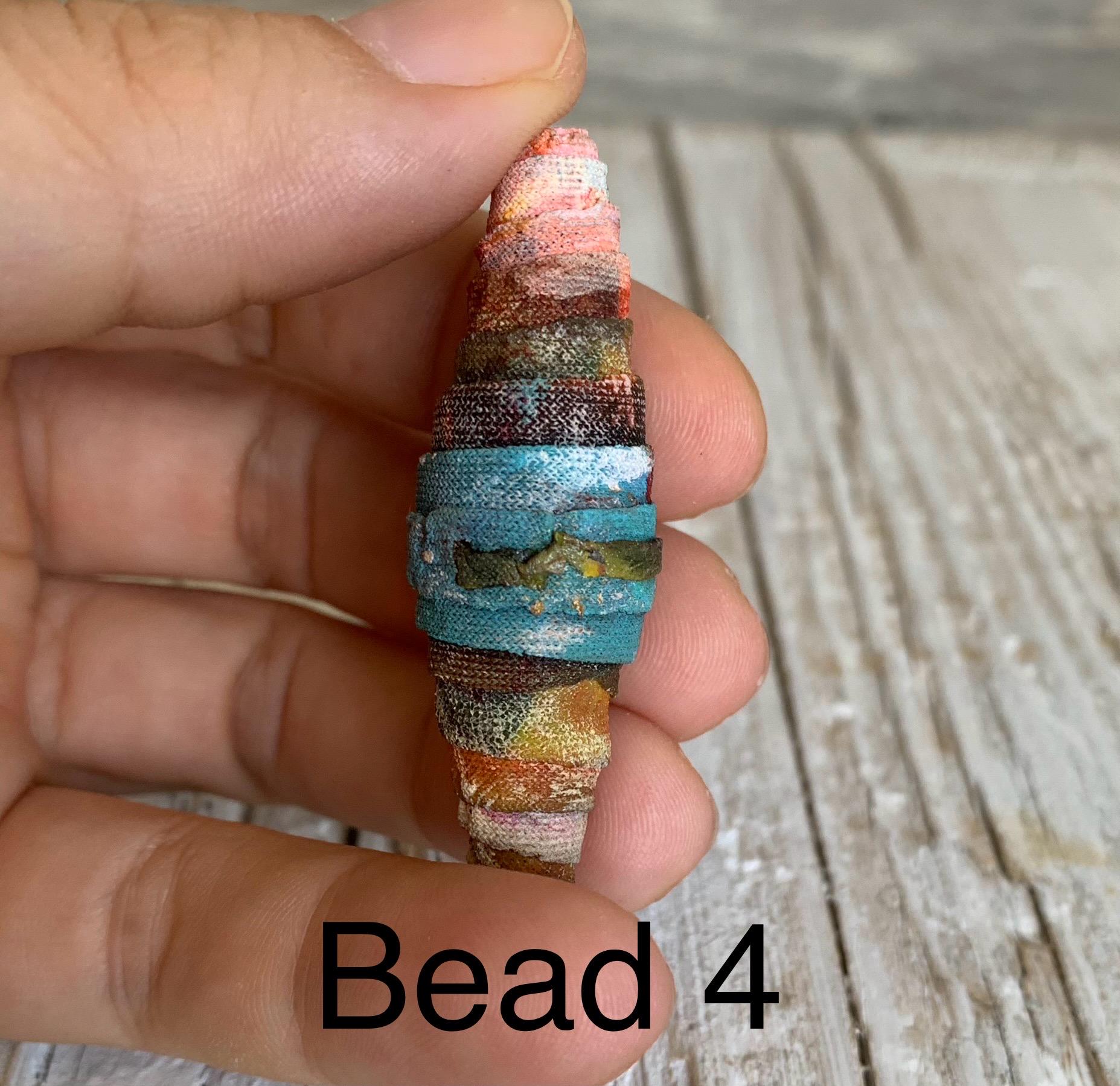 Handmade Fabric Bead, Artisan Bead, Big Fabric Bead, Hippie Boho Bead ...