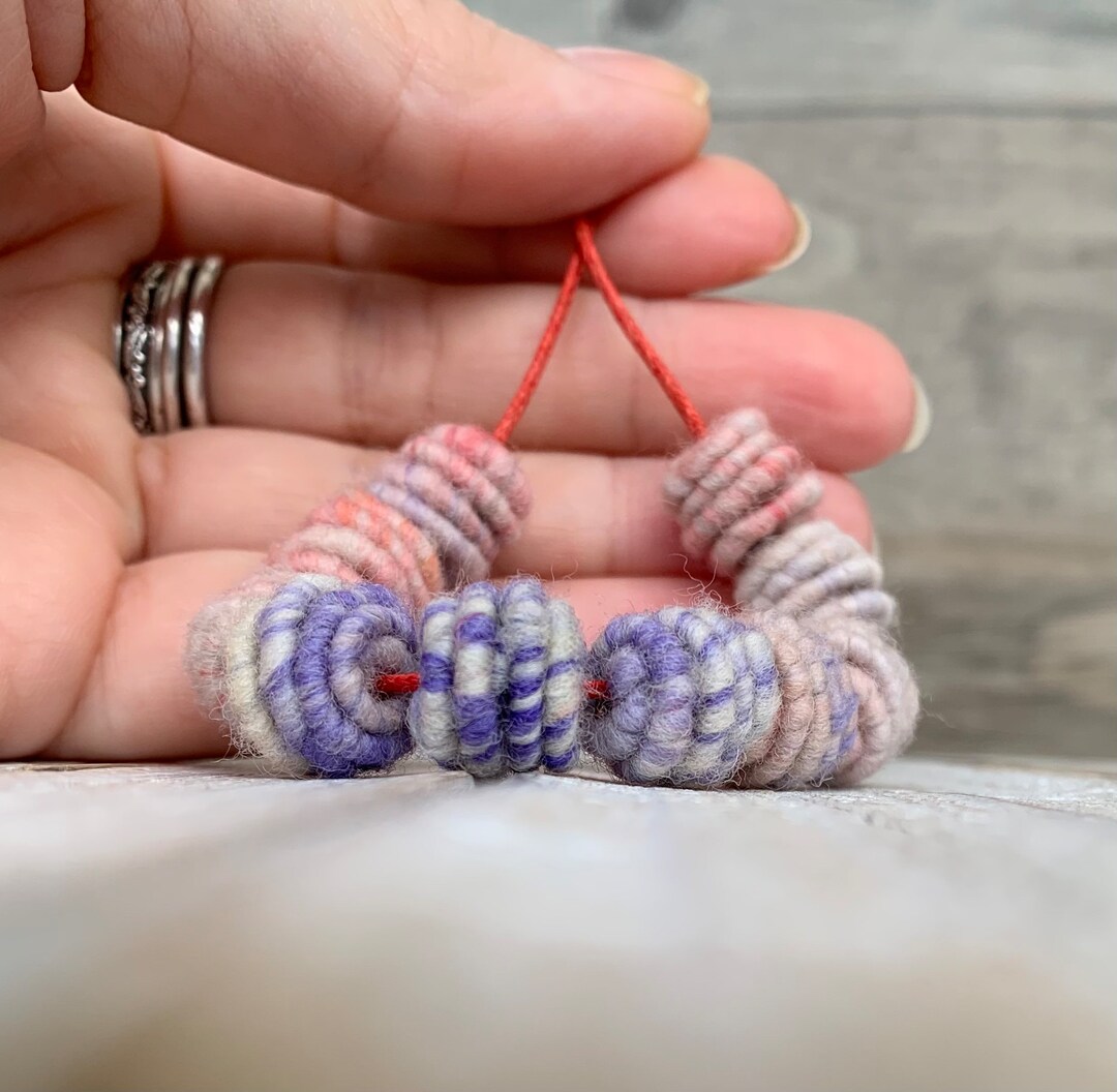 Handmade Copper Fiber Beads - Textile Art Beads - Handmade Thread Beads ...