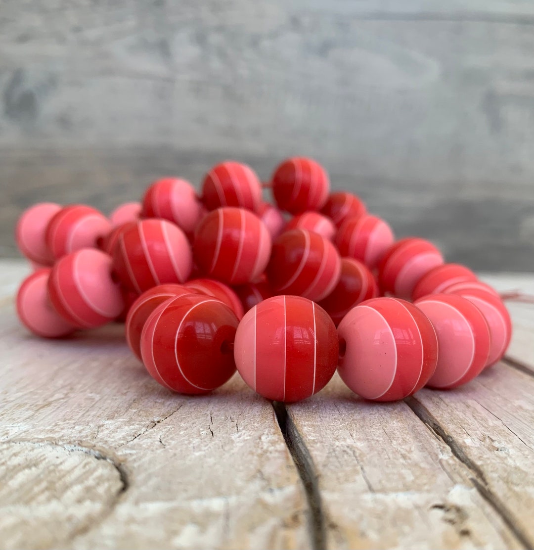 Red Round Acrylic Beads, Red Round 15 Mm 5 - Etsy