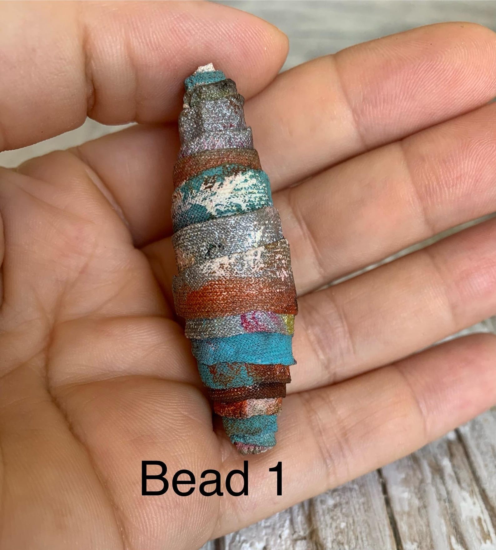 Handmade Fabric Bead, Artisan Bead, Big Fabric Bead, Hippie Boho Bead ...