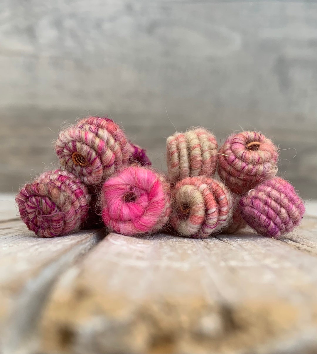 Handmade Fiber Beads, Textile Art Beads, Handmade Boho Yarn Beads ...