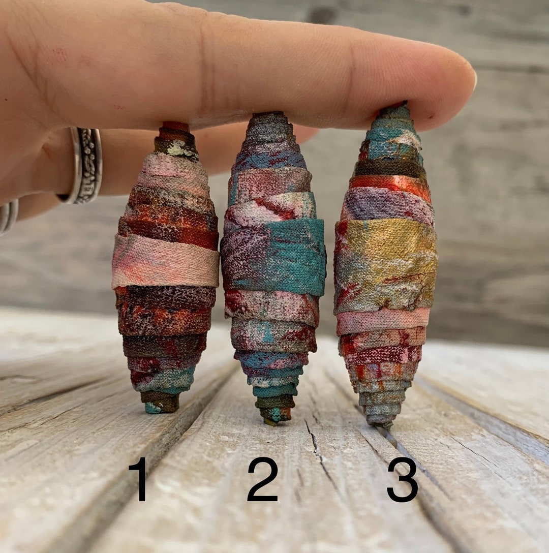 Handmade Fabric Bead Artisan Bead Big Fabric Bead Hippie - Etsy