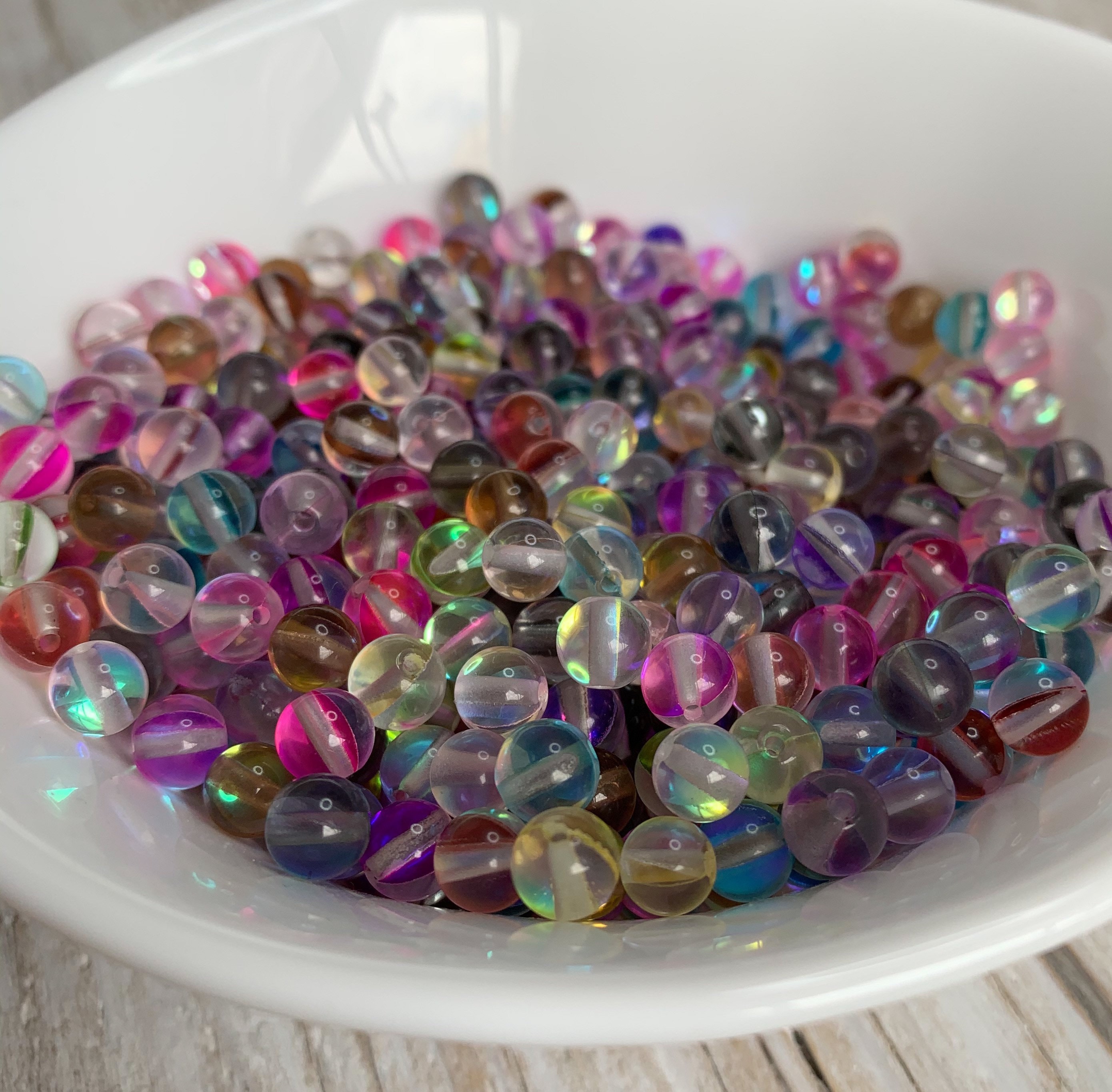 Multicolor Glass Round Beads 5mm 10 Pieces | Etsy