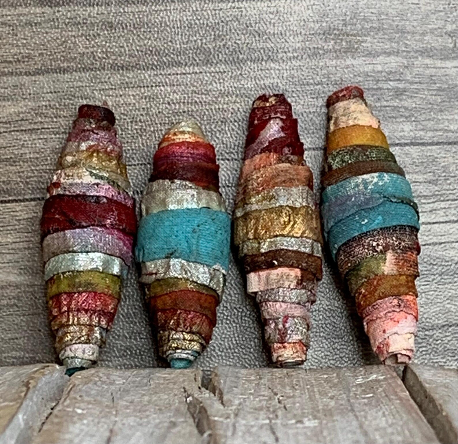 Handmade Fabric Bead, Artisan Bead, Big Fabric Bead, Hippie Boho Bead ...