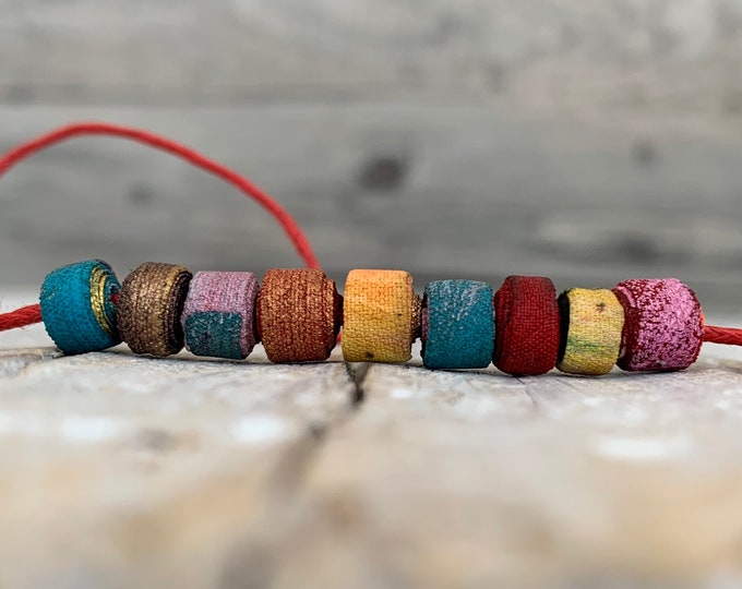 Handmade Fabric Bead, Artisan Bead, Big Fabric Bead, Hippie Boho Bead ...