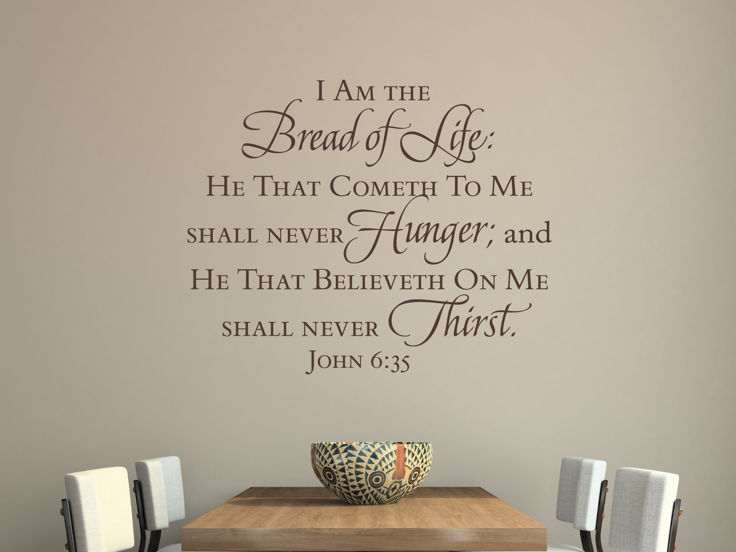 Bread of Life - Script - John 6:35 - Inspirational Wall Decal ...